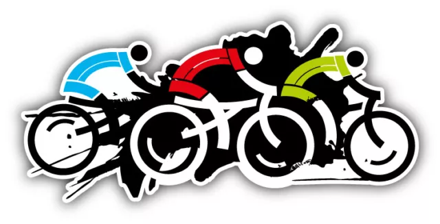 Cyclist Racers Car Sticker Phone Decal Water Bottle Stickers Car Decals ...