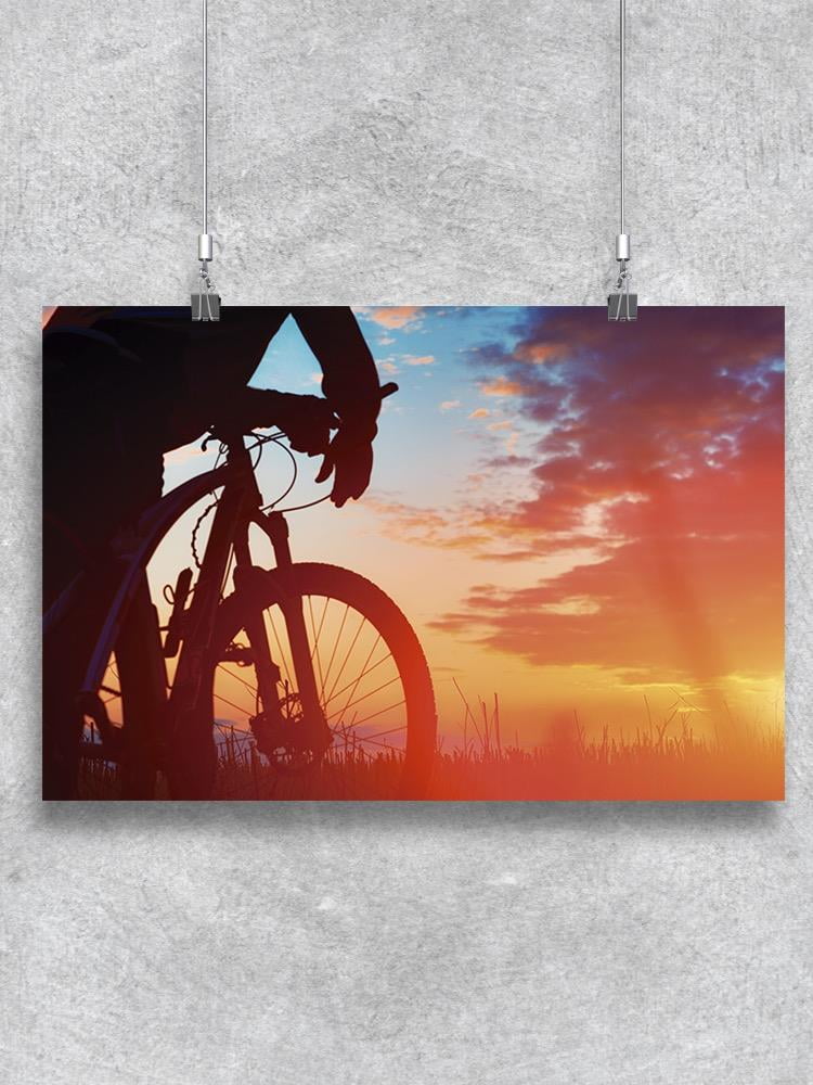 Cyclist Silhouette Close-up Poster -Image by Shutterstock - Walmart.com