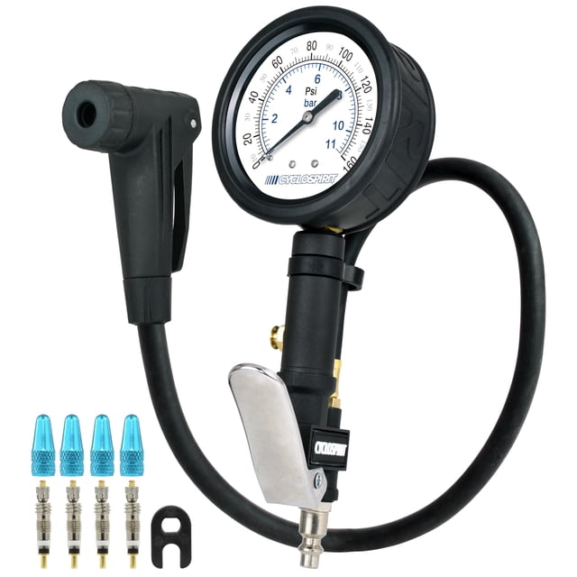 CycloSpirit Universal 3" Dial Inflator for Bicycles and Cars, Air ...