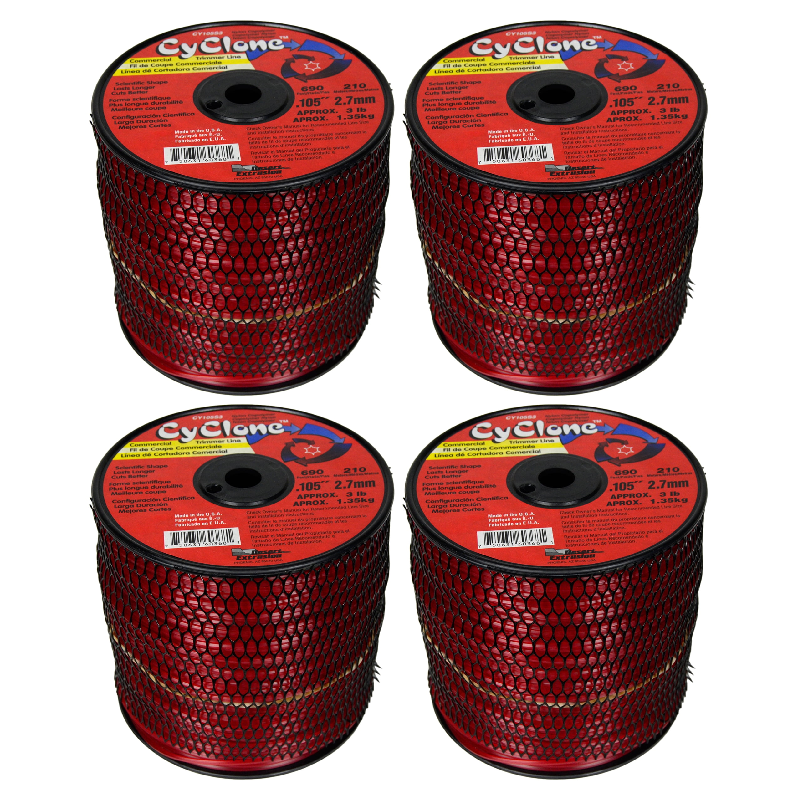 Cyclone CY105S3 0.105" x 690' Nylon Co-polymer Commercial String ...