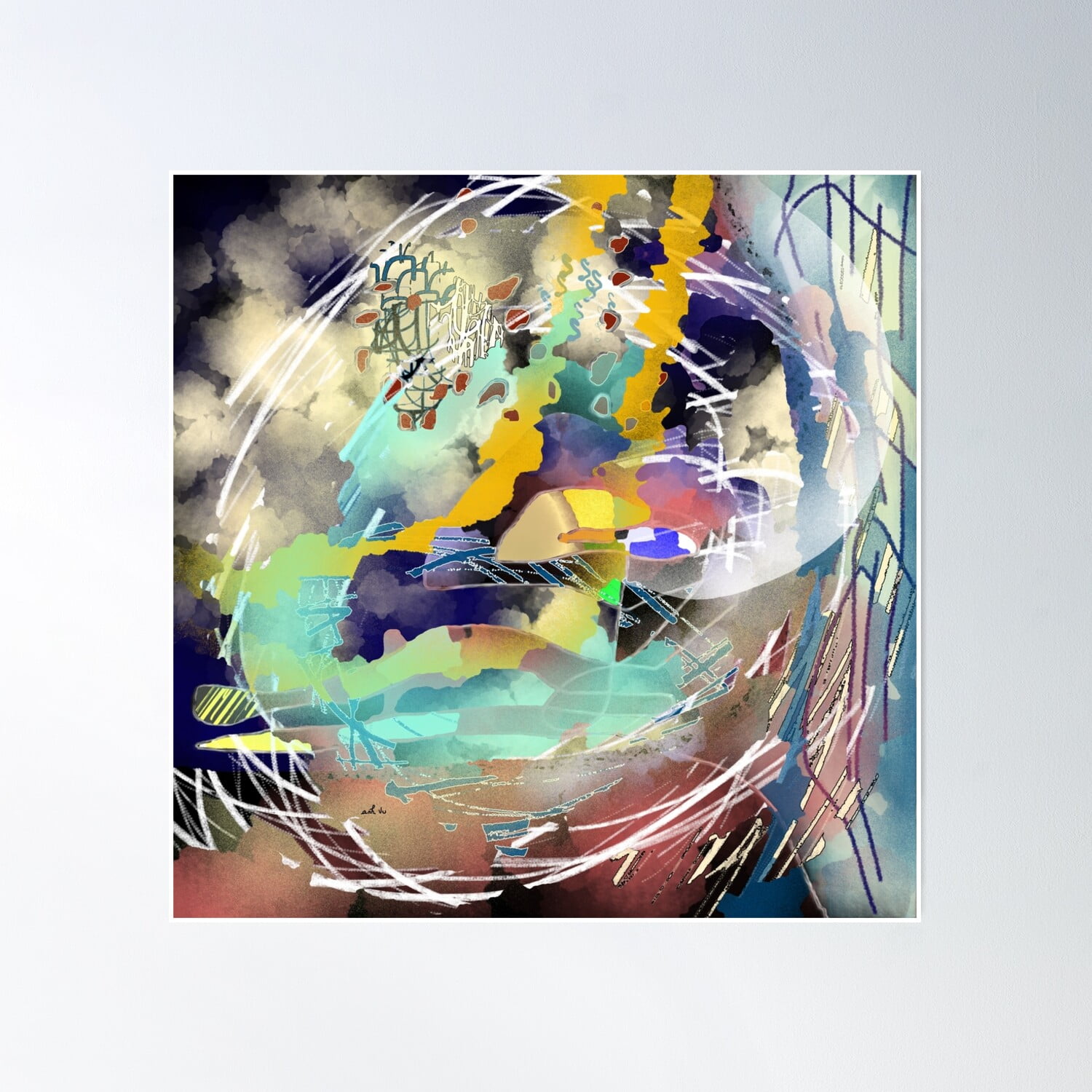 Cyclone Eye Poster Wall Art, Modern Wall Decor, 16x16 UNFRAMED ...