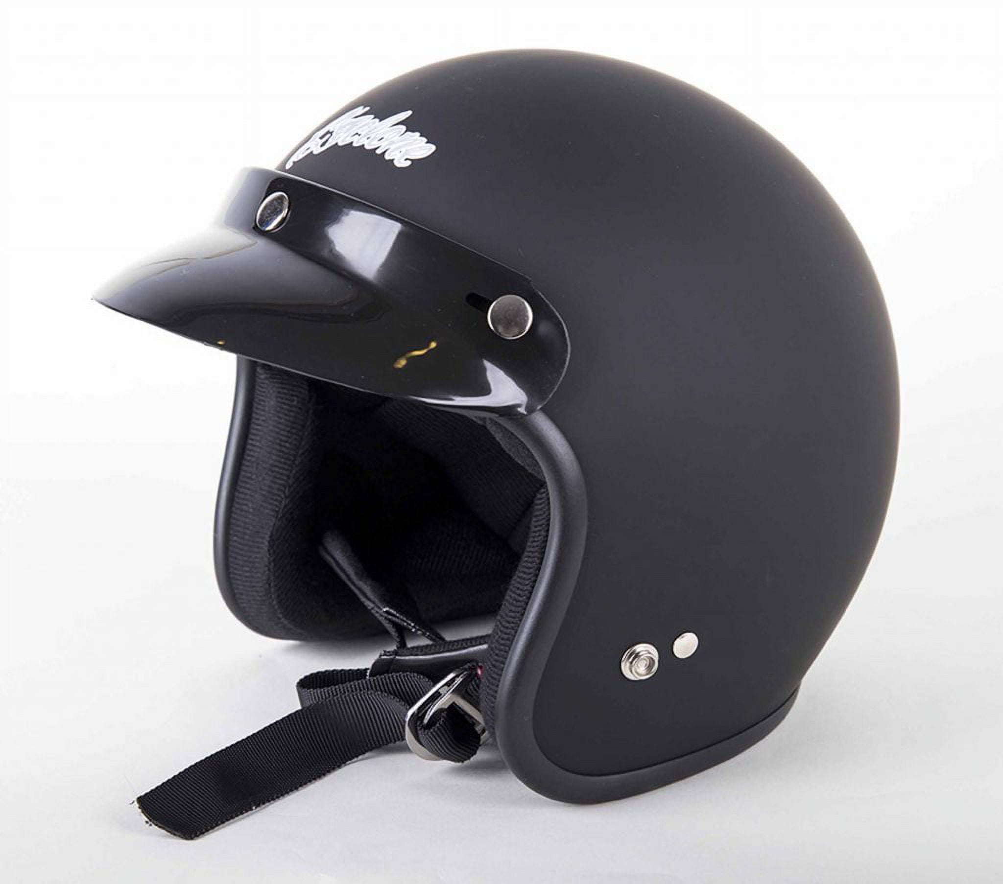 Cyclone Open Face Motorcycle Helmet DOT/ECE Approved - Matte Black - X ...
