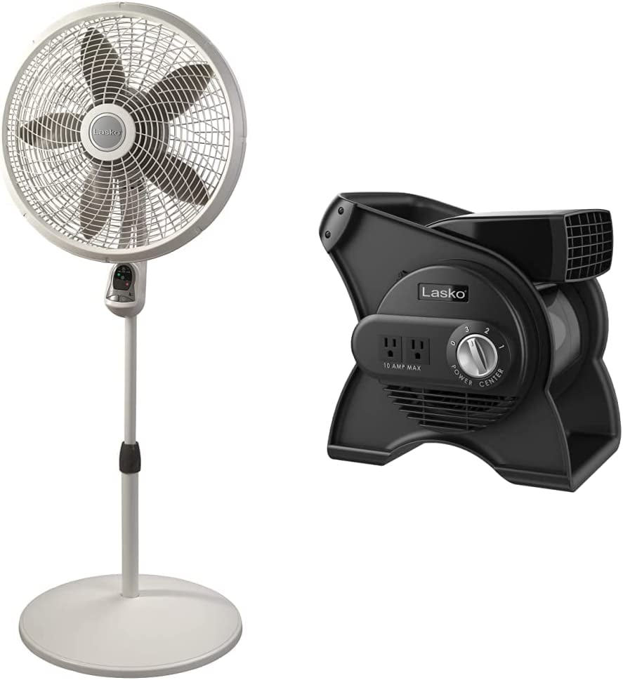 Cyclone Pedestal Fan (18") And High Velocity Pivoting Utility Blower ...