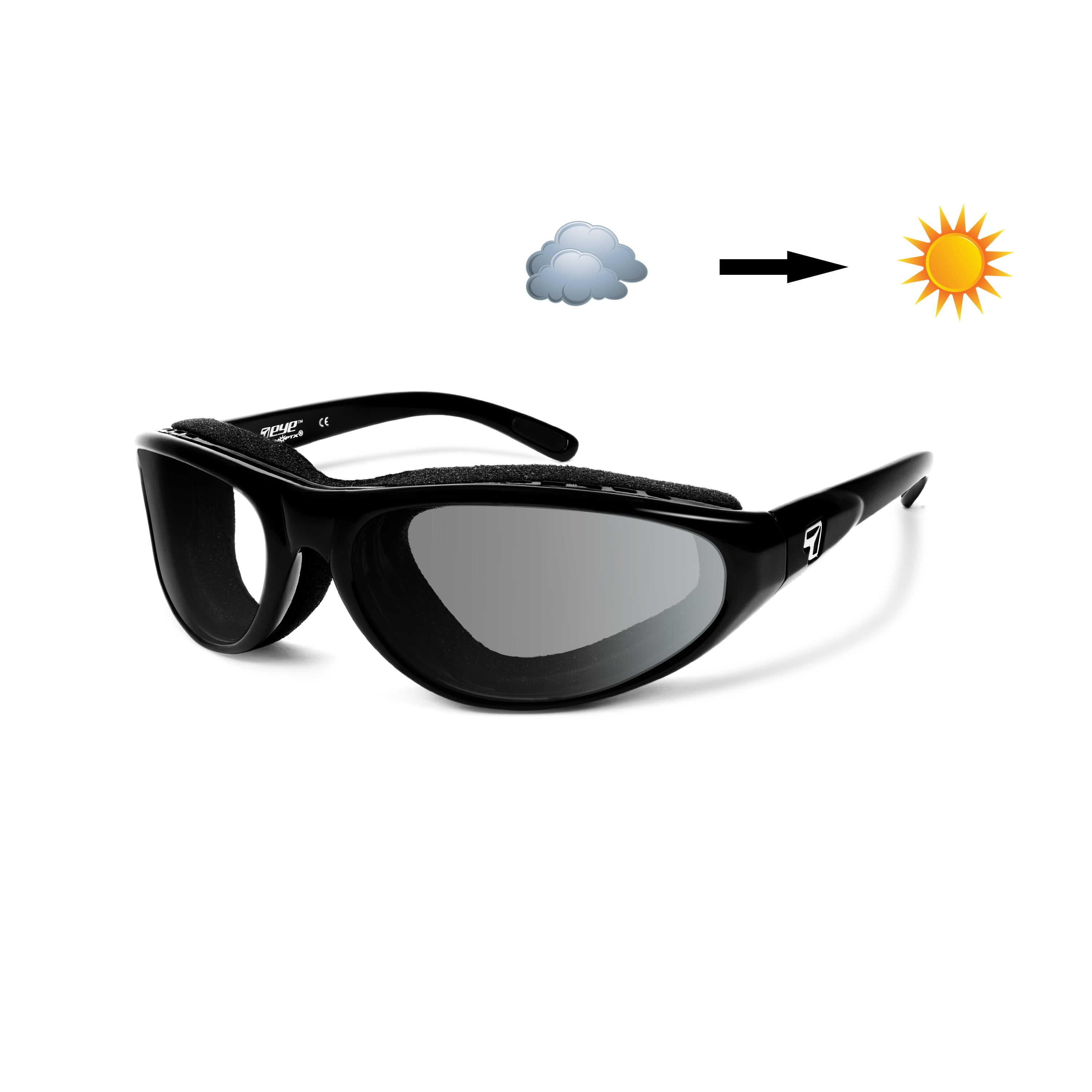 7eye Cyclone Wind-Blocking Padded Photochromic Sunglasses for Outdoors ...