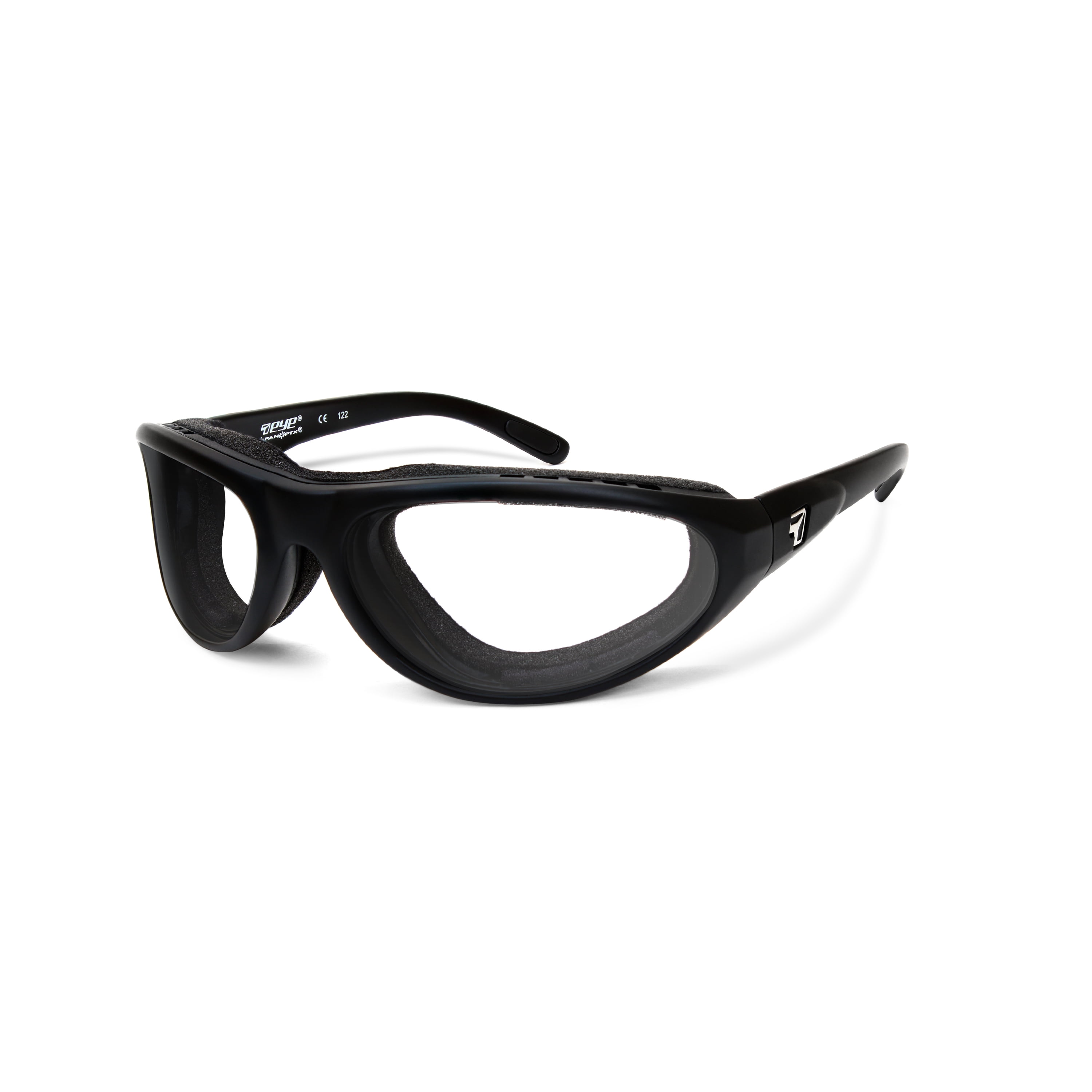 7eye Cyclone Wind-Blocking Padded Sunglasses for Outdoors, UV400, Clear ...