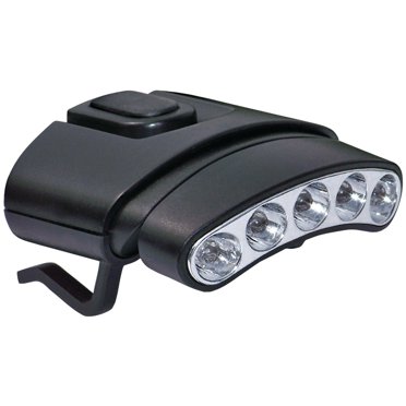 Bright 5 LED Clip on Hat Head Cap Light headlamp Flashlight - Walmart.com
