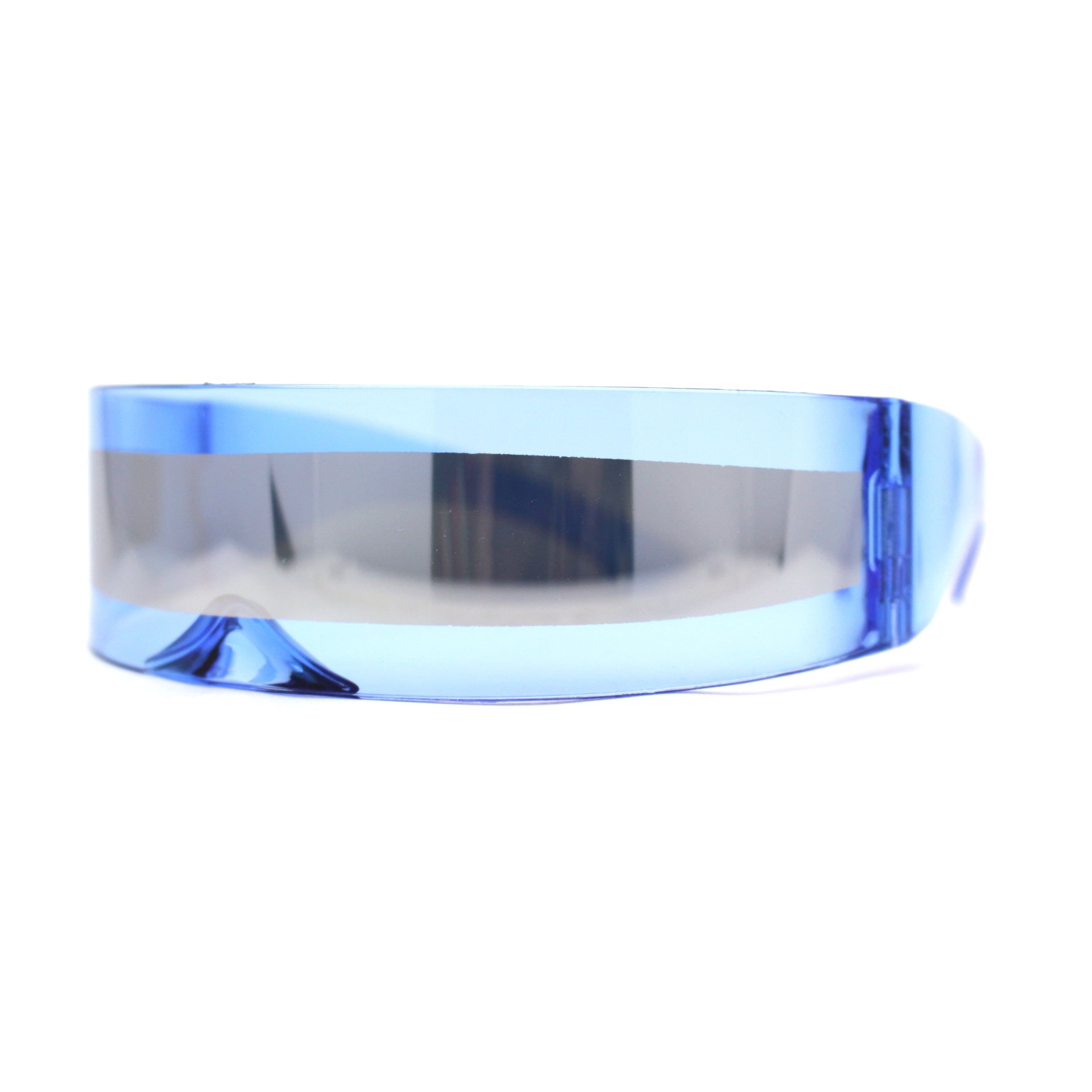 Cyclops Shield Neon Color Lens Plastic Wrap Sunglasses Blue Silver ...