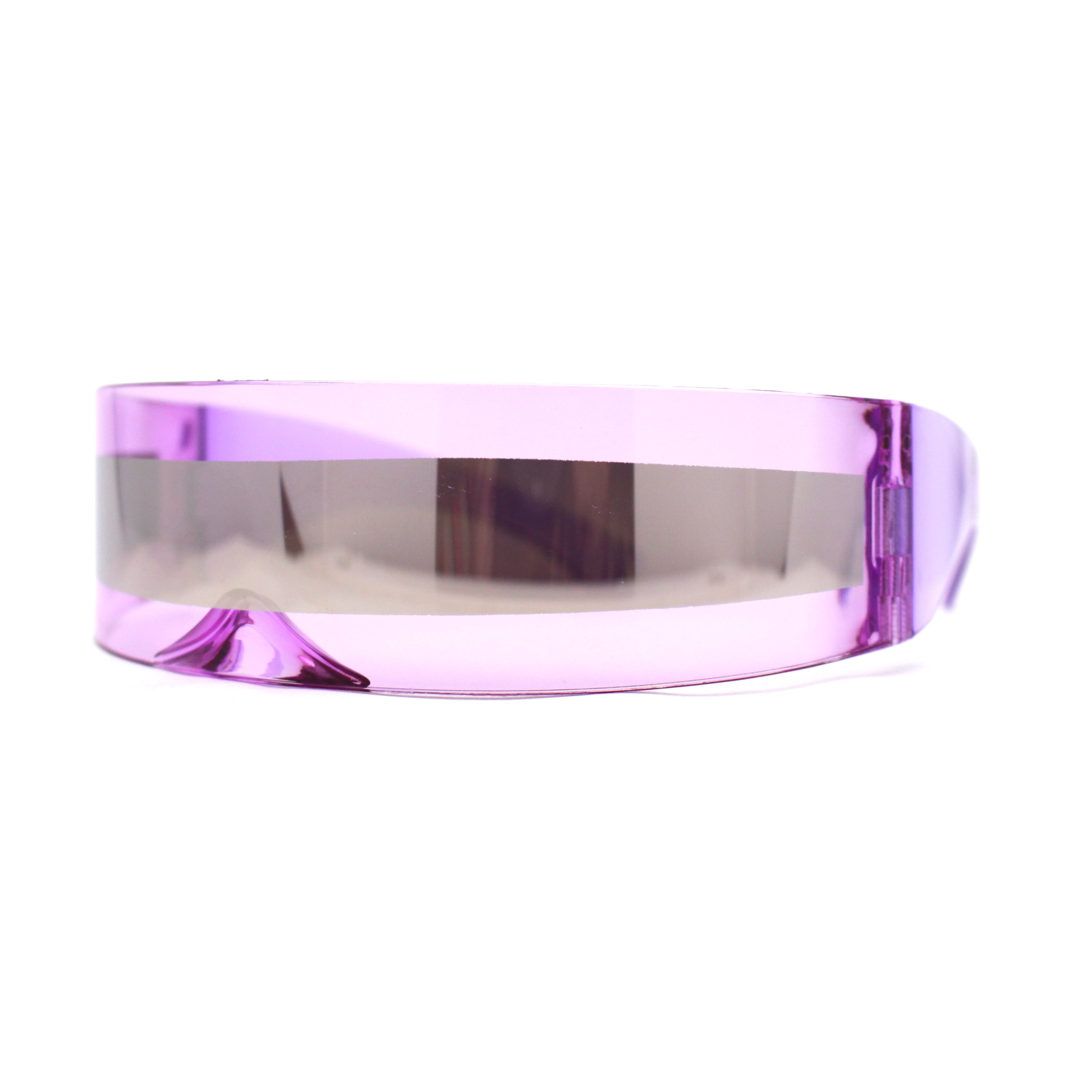 Cyclops Shield Neon Color Lens Plastic Wrap Sunglasses Purple Silver ...