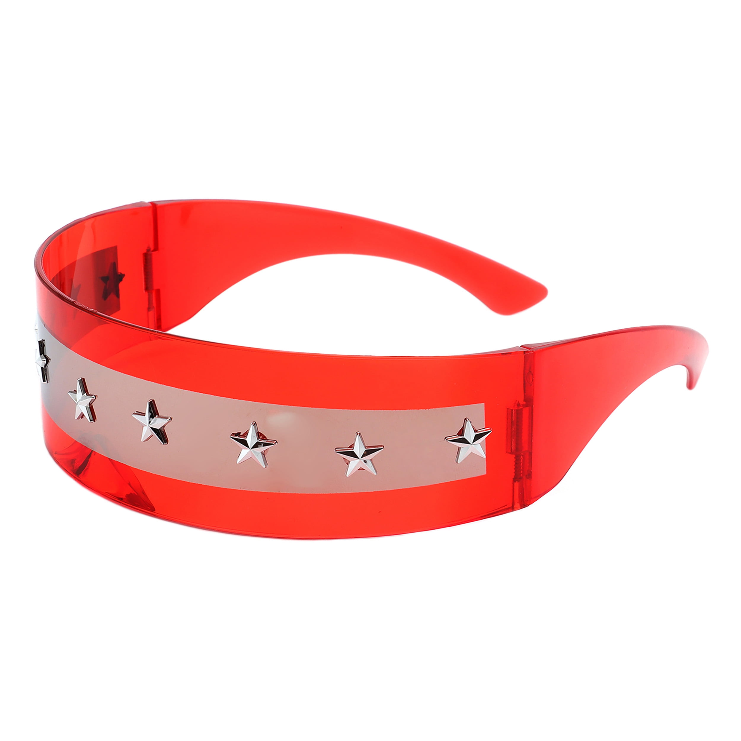 Cyclops Shield Sunglasses Star Studs Mirrored Mono Lens Rectangle UV ...