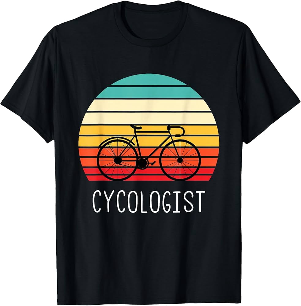 Cycologist Funny Vintage Cycling T-Shirt with Retro Bicycle Graphic and ...