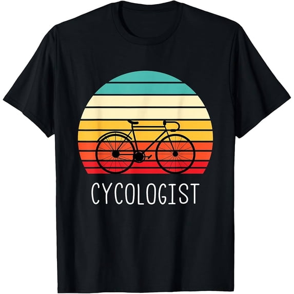 Cycologist Funny Vintage Cycling T-Shirt with Retro Bicycle Graphic and ...