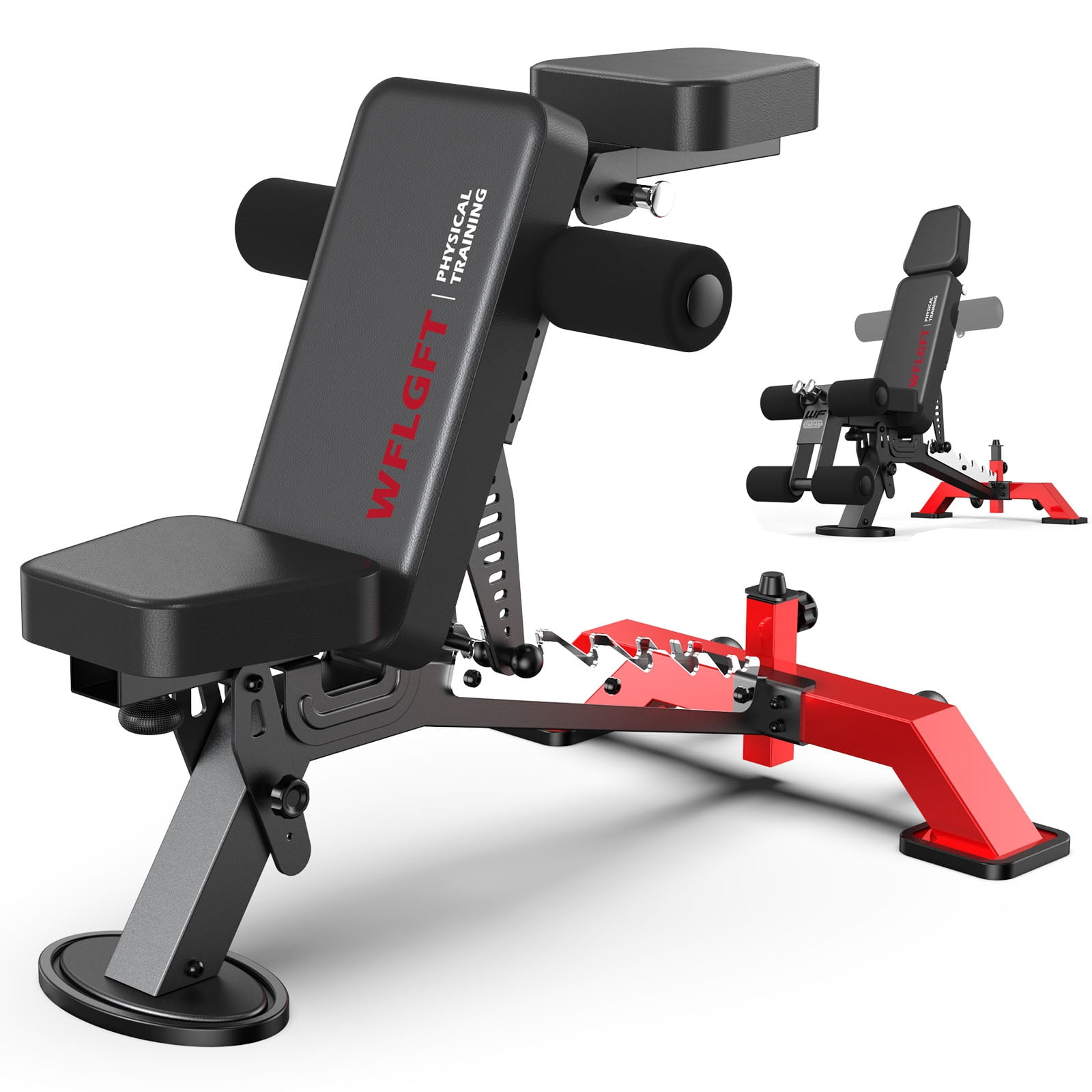 Cycool Adjustable Weight Bench with Multifunctional Headrest Heavy-Duty ...