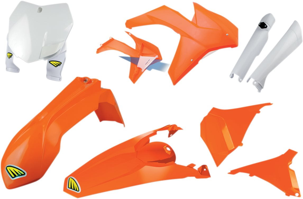 Cycra Complete Orange/White Plastic Powerflow Body Kit (1CYC-9310-02 ...