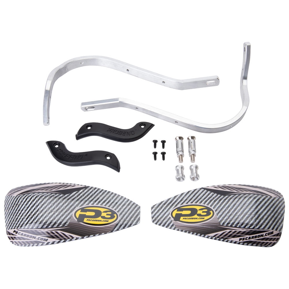 Cycra Probend Alloy Handguard Bars with P3 Carbon Hybrid Shields White ...