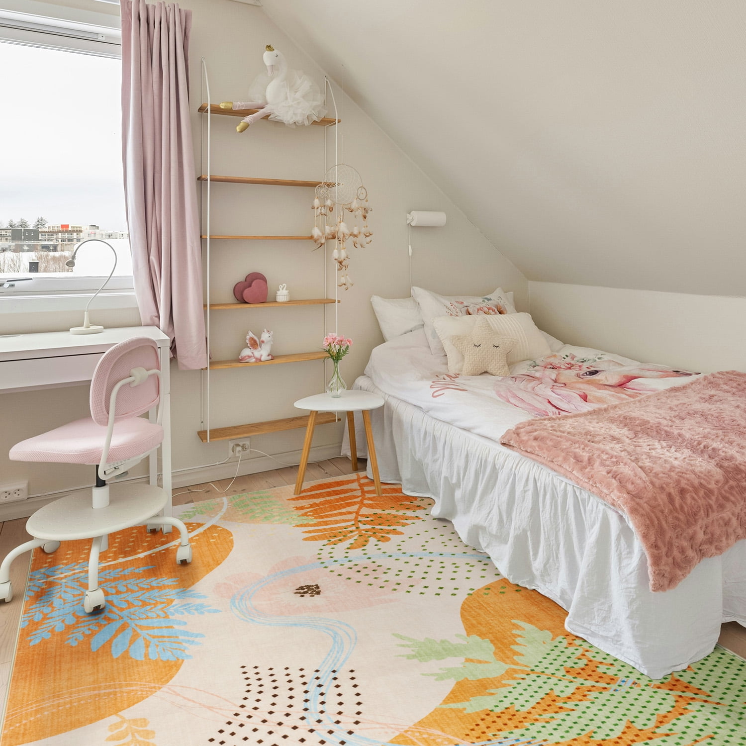 Cydiria Cozy Bright Fun Boho Abstract Faux Wool Area Rug, 5' x 8 ...