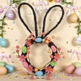 Cyenie Bow Wreath Spring Easter Bunny Ornament A, Floral Door Wall ...