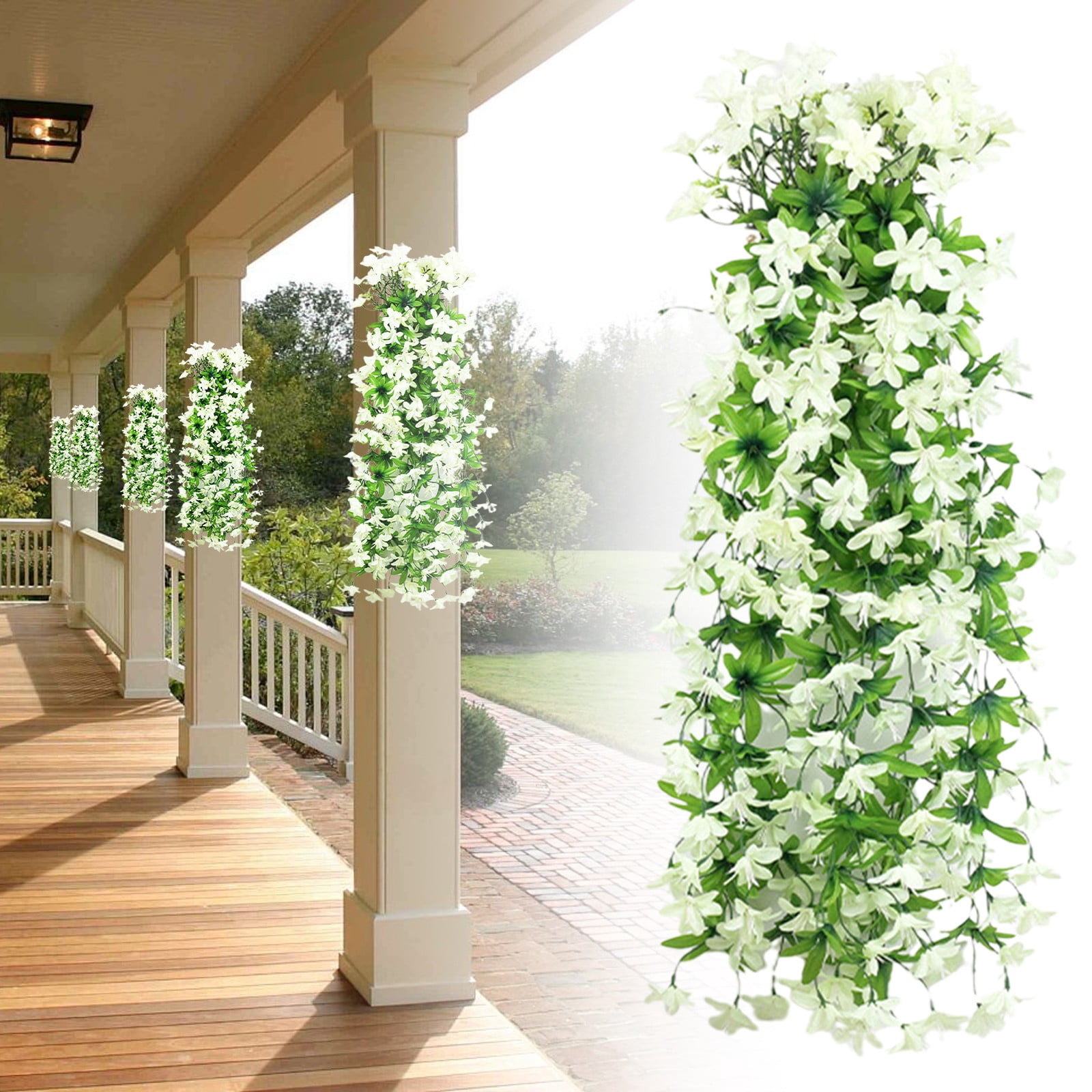 Cyenie Outdoor Greenery Faux Greenery Wall Hanging Flower, Decoration ...