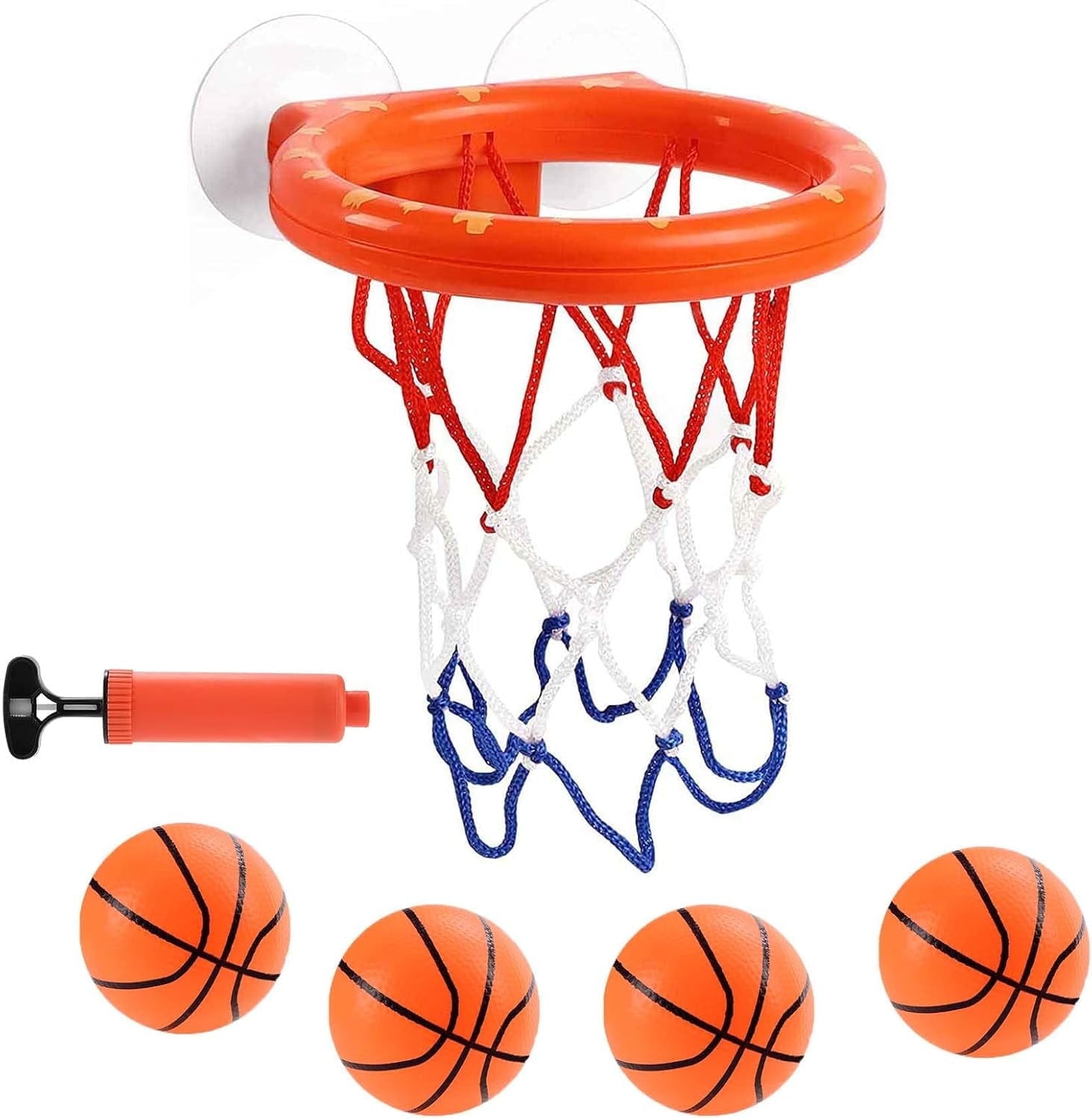 Cyfie Toddler Bathtime Game: Bathtub Basketball Hoop & 3 Soft Balls Set ...
