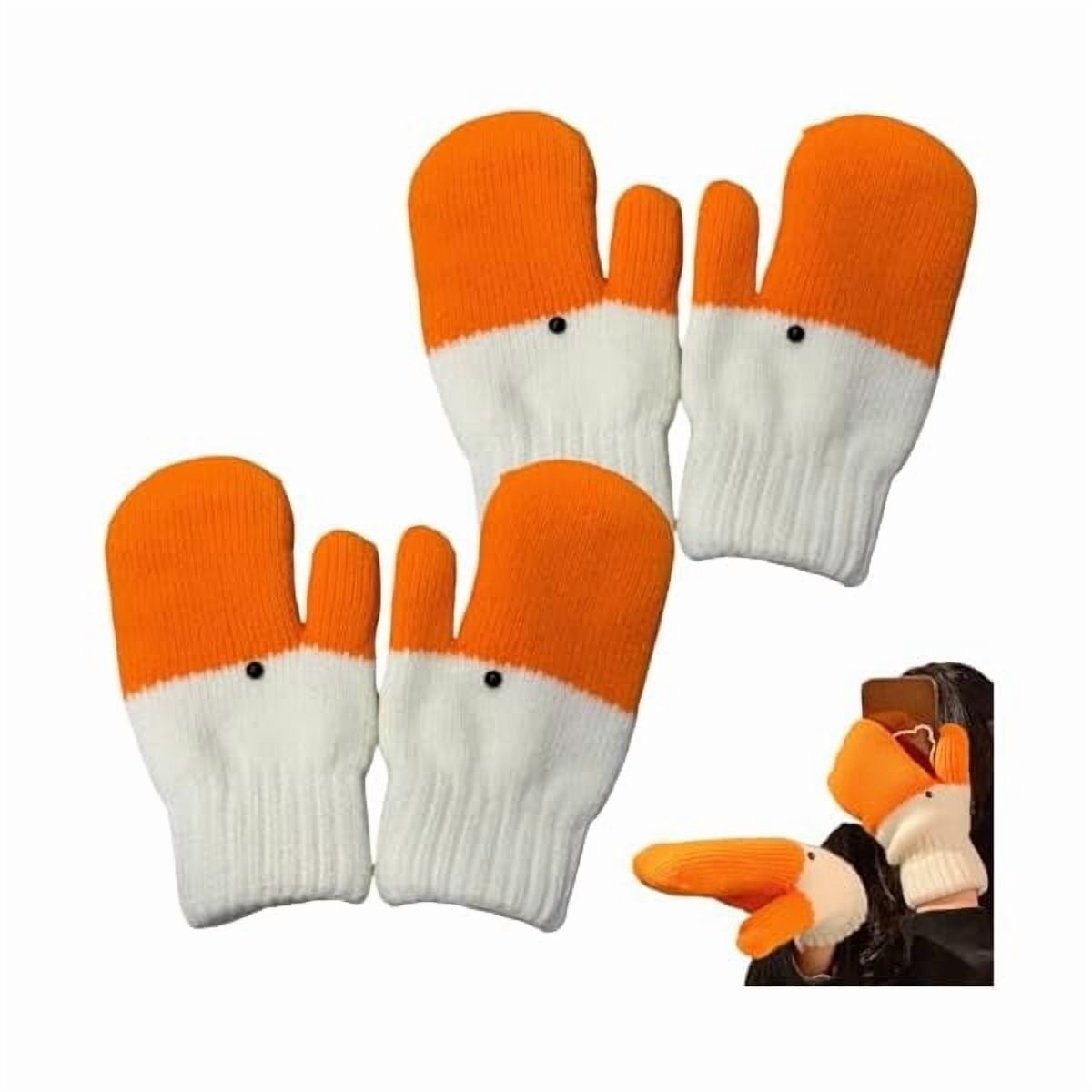 Cyglowse Goose Design Winter Gloves - Fleece Lined, Elastic Cuffs, Soft ...