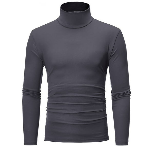 Cyglowse Men's Turtleneck Long Sleeve T Shirts Basic Slim Fit Pullover ...