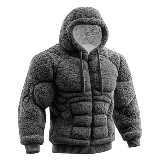 Cyglowse Men's Vintage Muscle Line Hoodie 3D Street Style Cozy Plush ...
