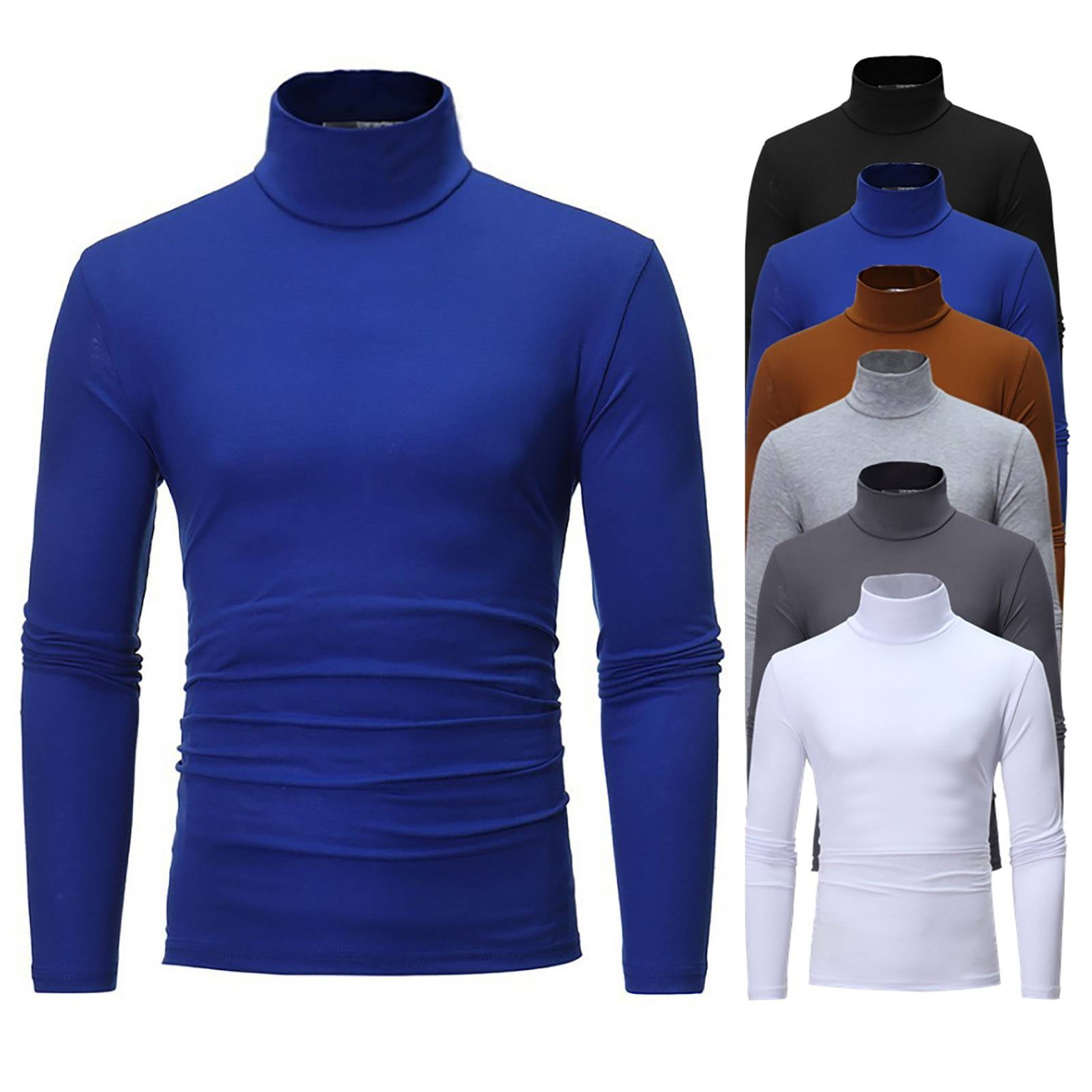 Cyglowse Mens Solid Color Thermals Long Sleeve Undershirt Warm ...