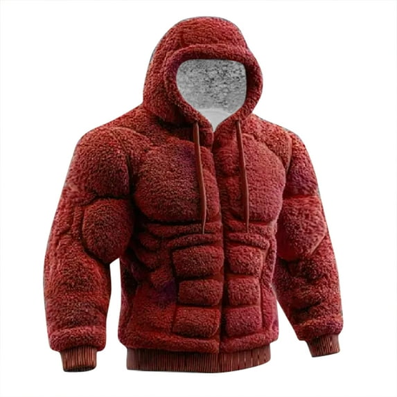 Cyglowse Vintage Muscle Line Hoodie for Men 3D Street Style Cozy Plush ...