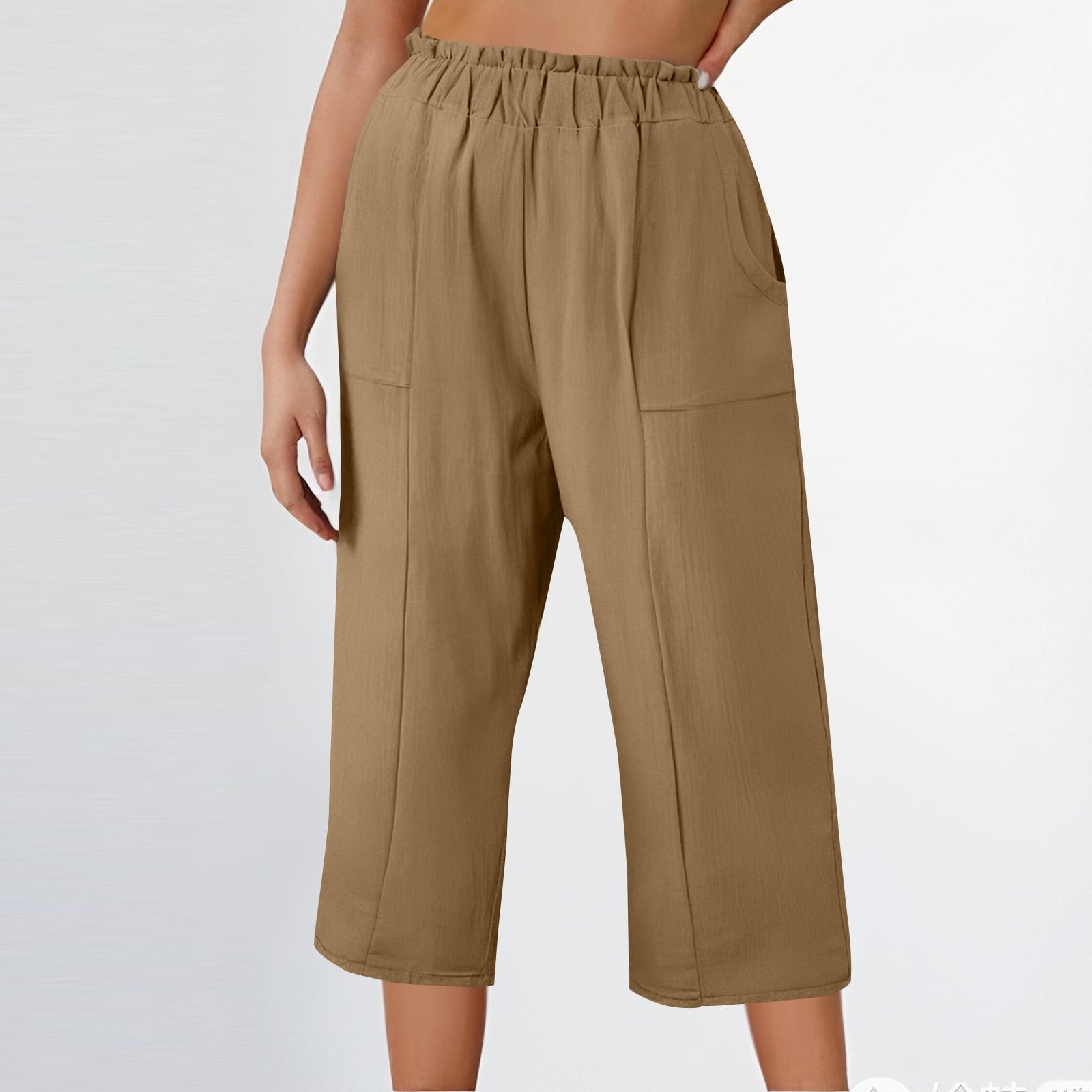 Cyglowse Womens Pull on Capris Dress Capris Petite Capri Sweats Plus ...