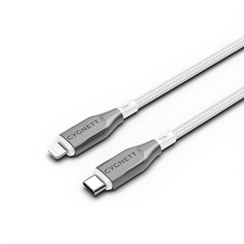 Cygnett Armoured Lightning to USB-C Fast-Charging Cable 30W (2m, White ...