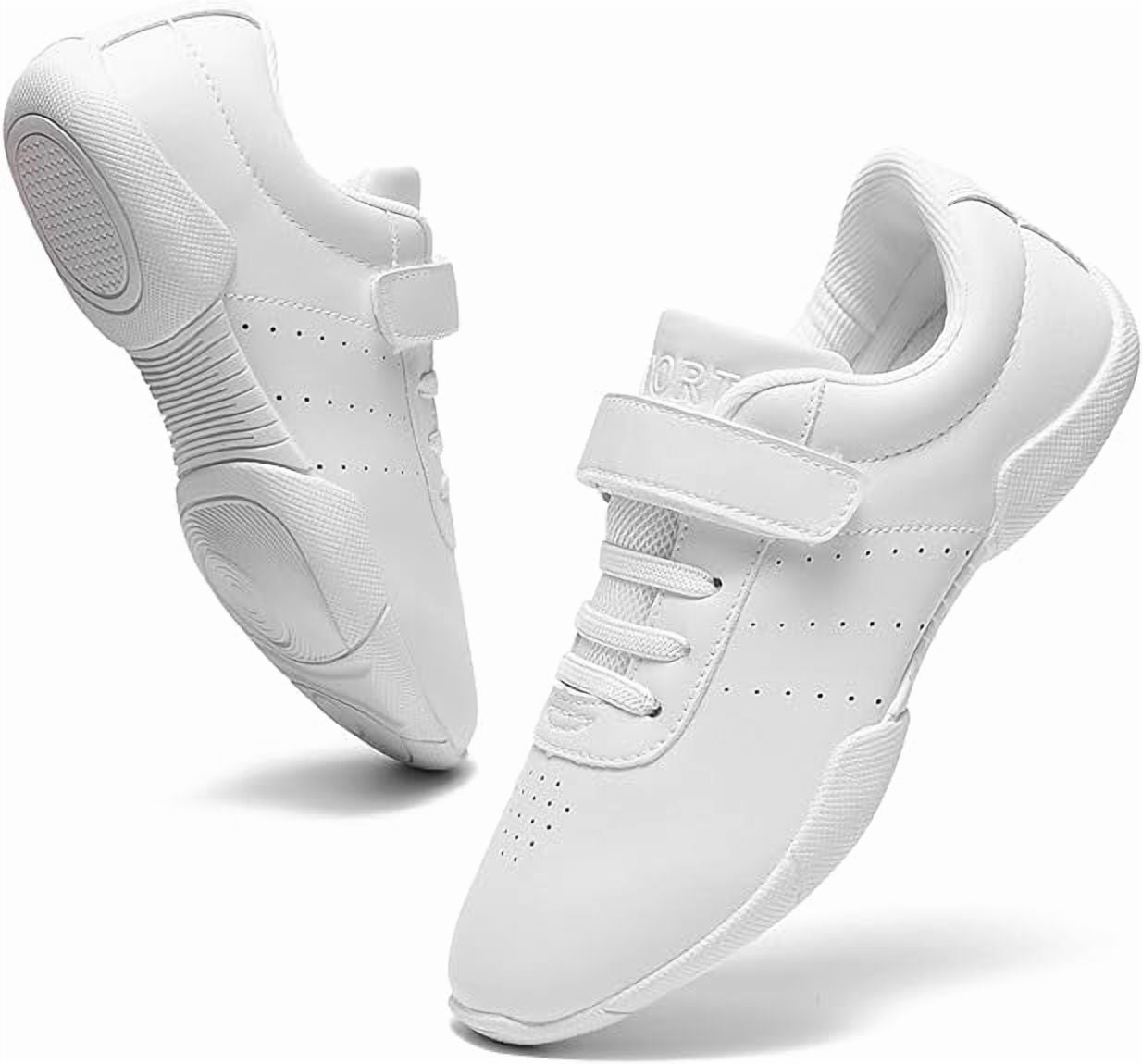 Cyiecw Girls Cheer Shoes White Cheerleading Shoes Dance Athletic ...