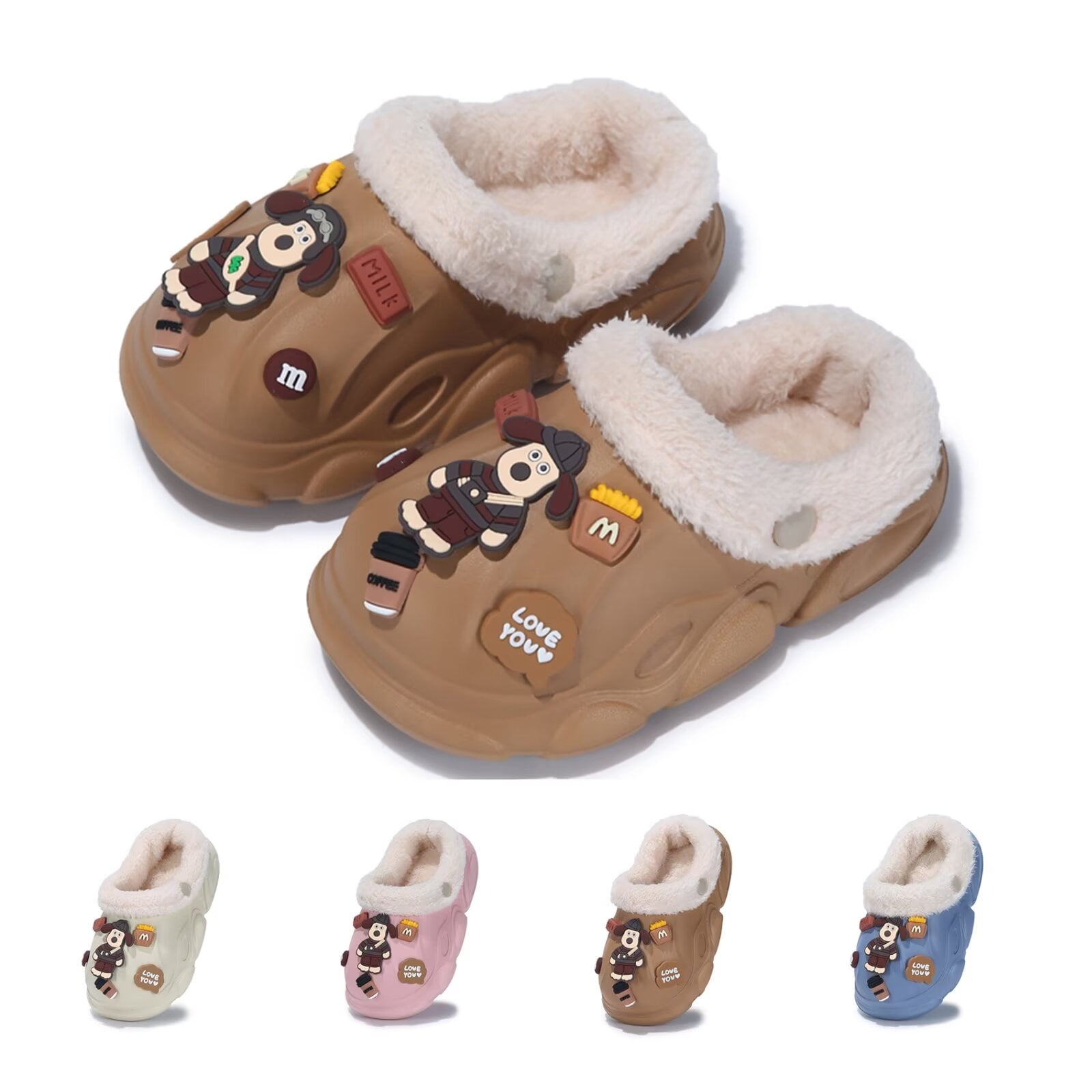 Cyiecw Waterproof Toddler Slippers Boys Girls Kids Slippers, Soft Plush ...