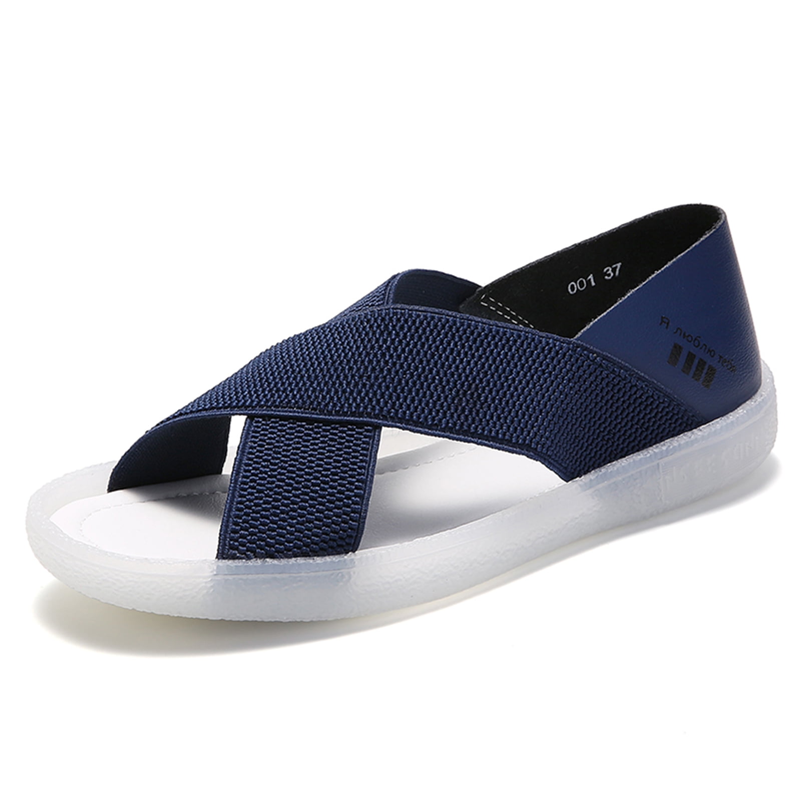 Cyiecw Women's Flat Sandals Elastic Strap Sandals Summer Open Toe Beach ...