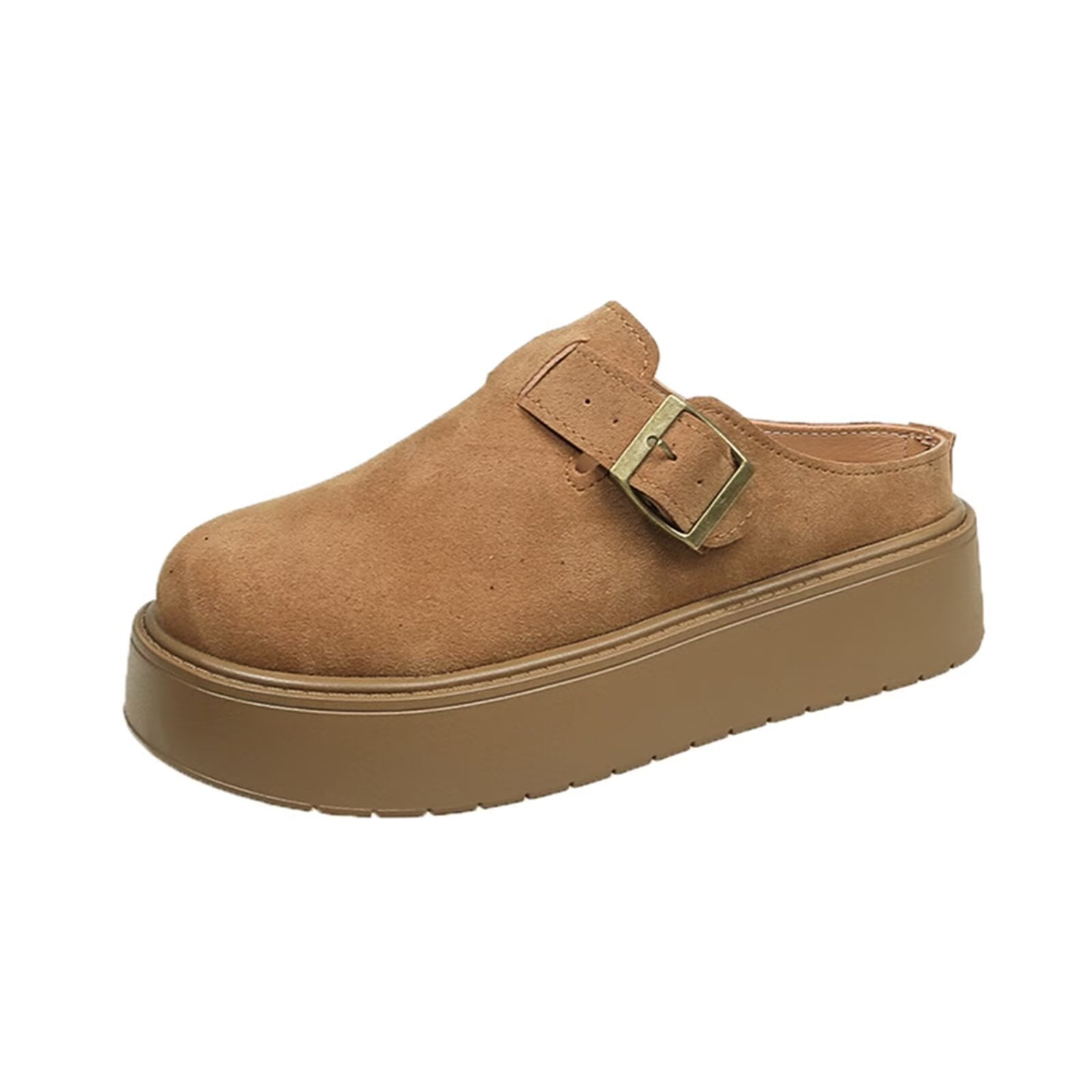 Cyiecw Women's Suede Clogs Cork Footbed Sandals Comfort Platform Mules ...