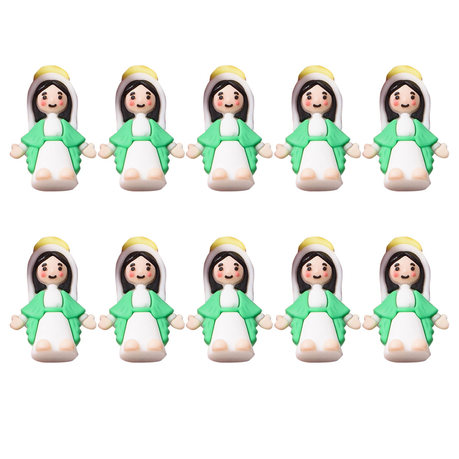 Cyinyin 10 PCS Little Virgin Mary Figurines, Miniature Virgin Mary Doll ...