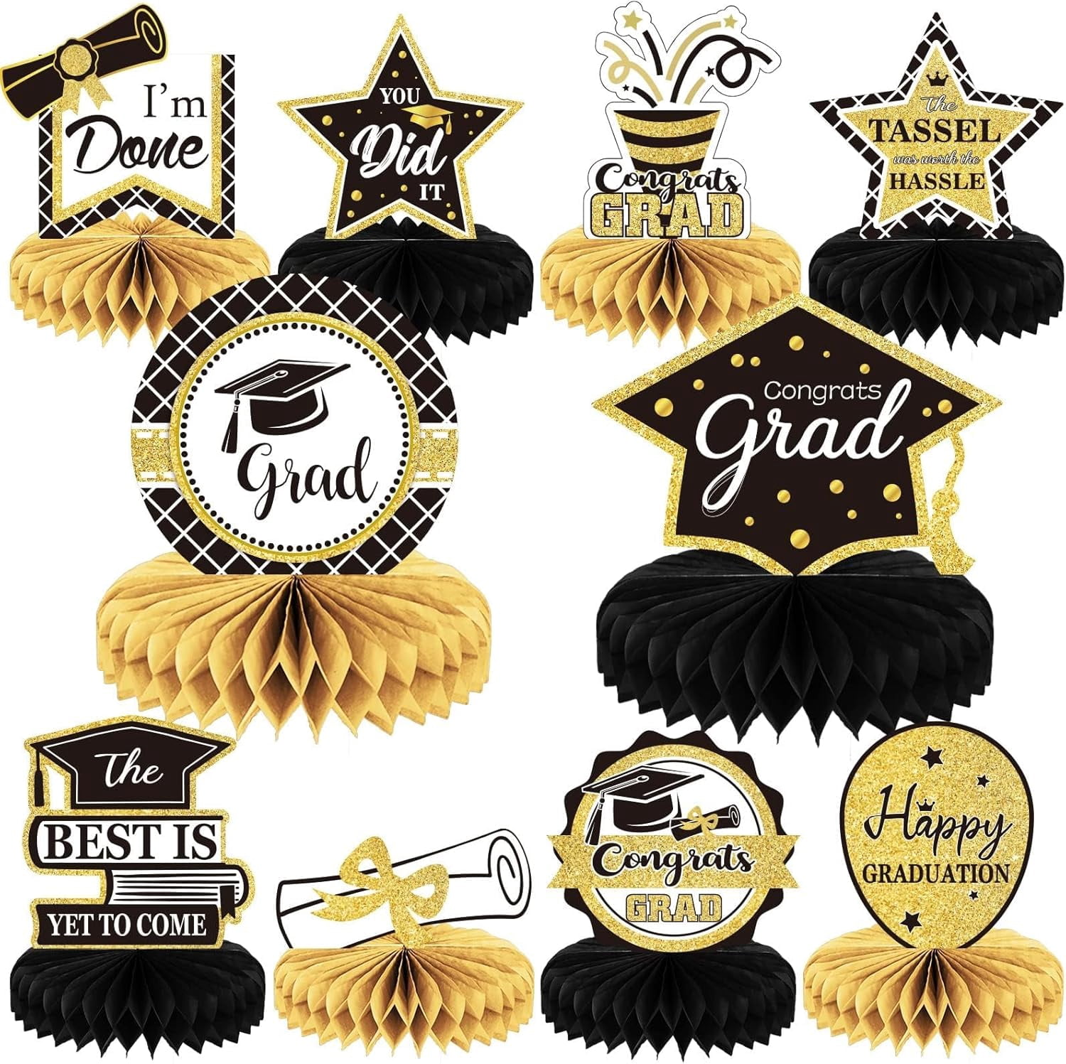 Cyinyin 10PCS Class of 2025 Graduation Party Decorations 2025 Congrats ...