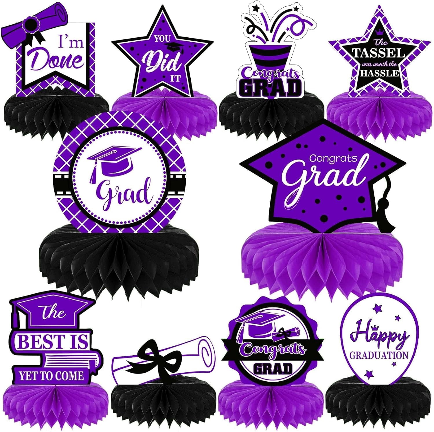 Cyinyin 10PCS Class of 2025 Graduation Party Decorations 2025 Congrats ...
