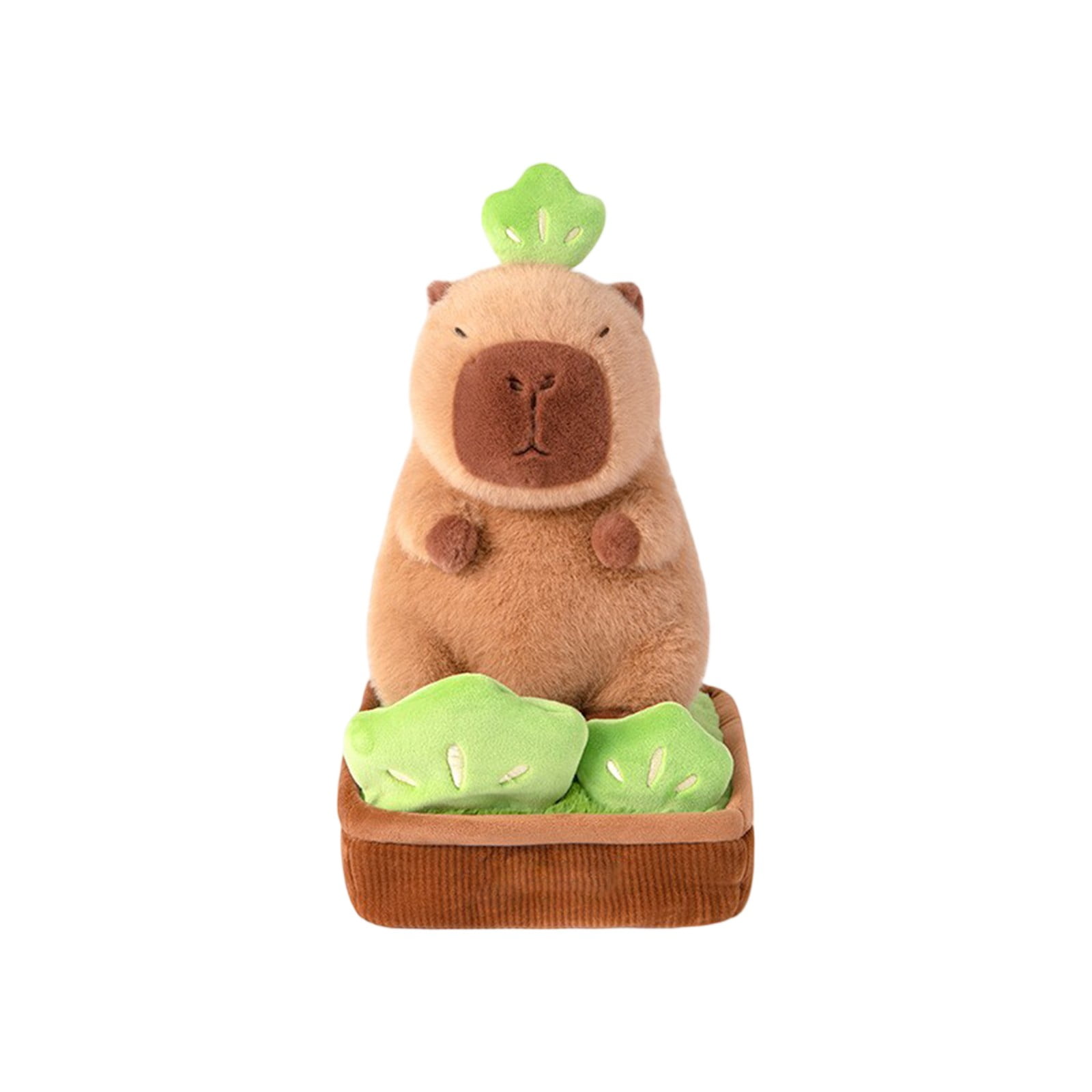 Cyinyin 11.8 INCH Cute Green Leaves Capybara Plush Doll, Lovely ...