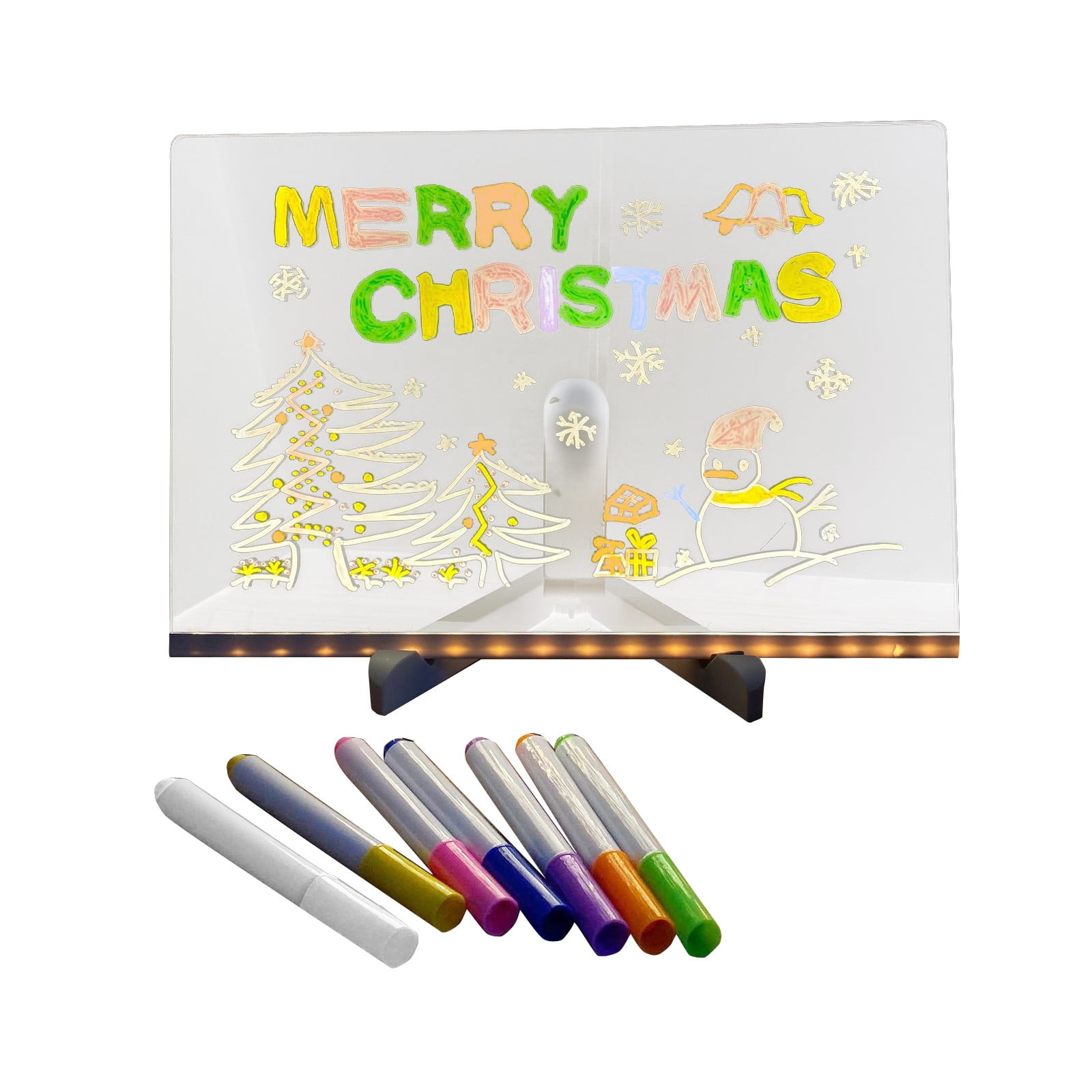 Cyinyin 12 INCH Acrylic Dry Erase Board with Light, Rewritable Night ...