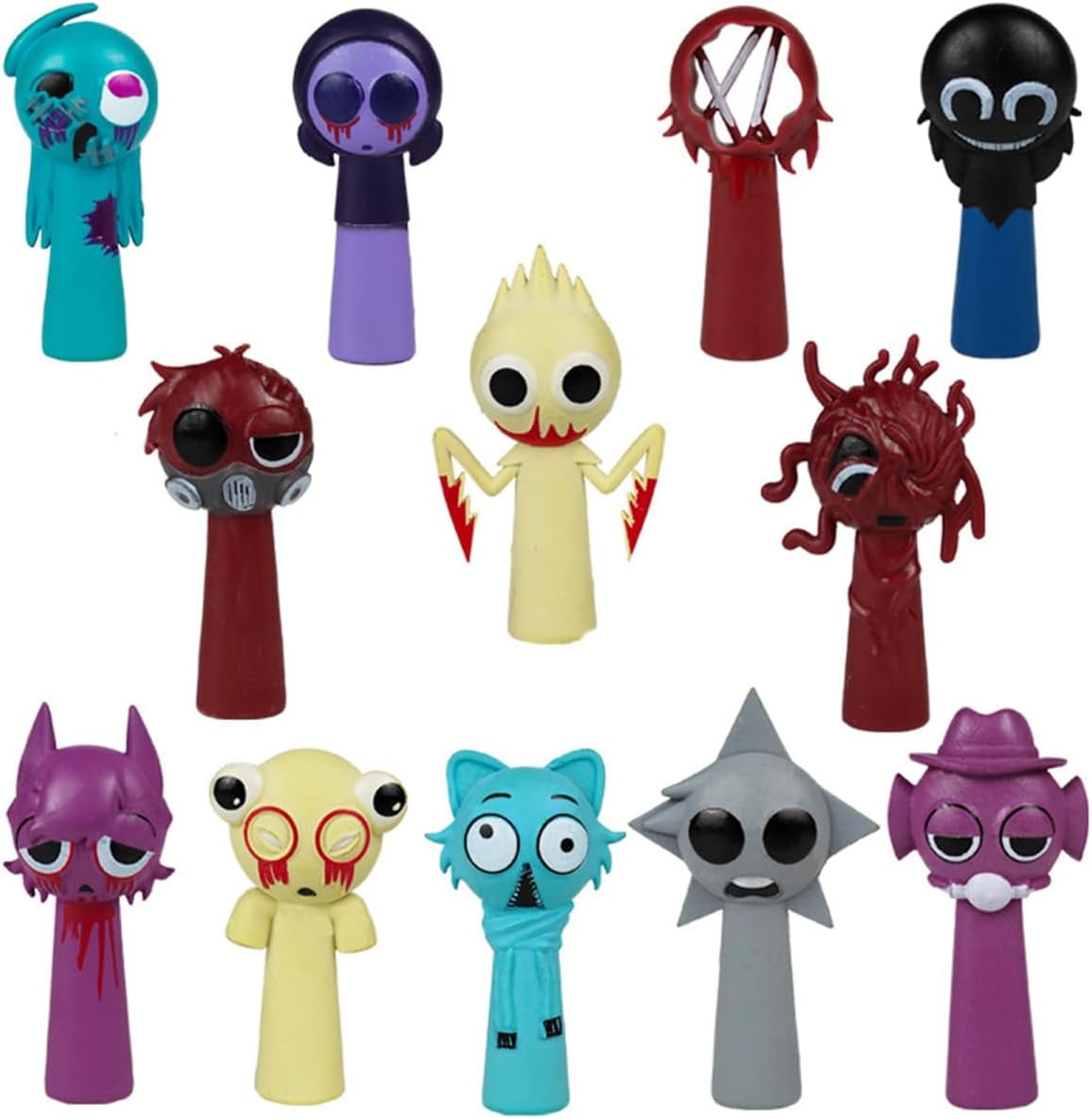 Cyinyin 12 PCS Sprunki Fun Bot Figures, Sprunki Action Figures, Sprunky ...