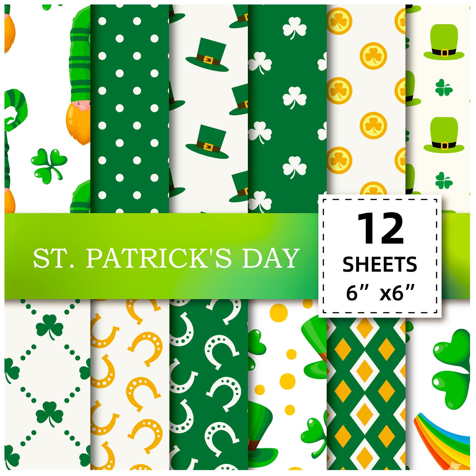 Cyinyin 12PCS St. Patrick Series Material Paper Background Decoration ...