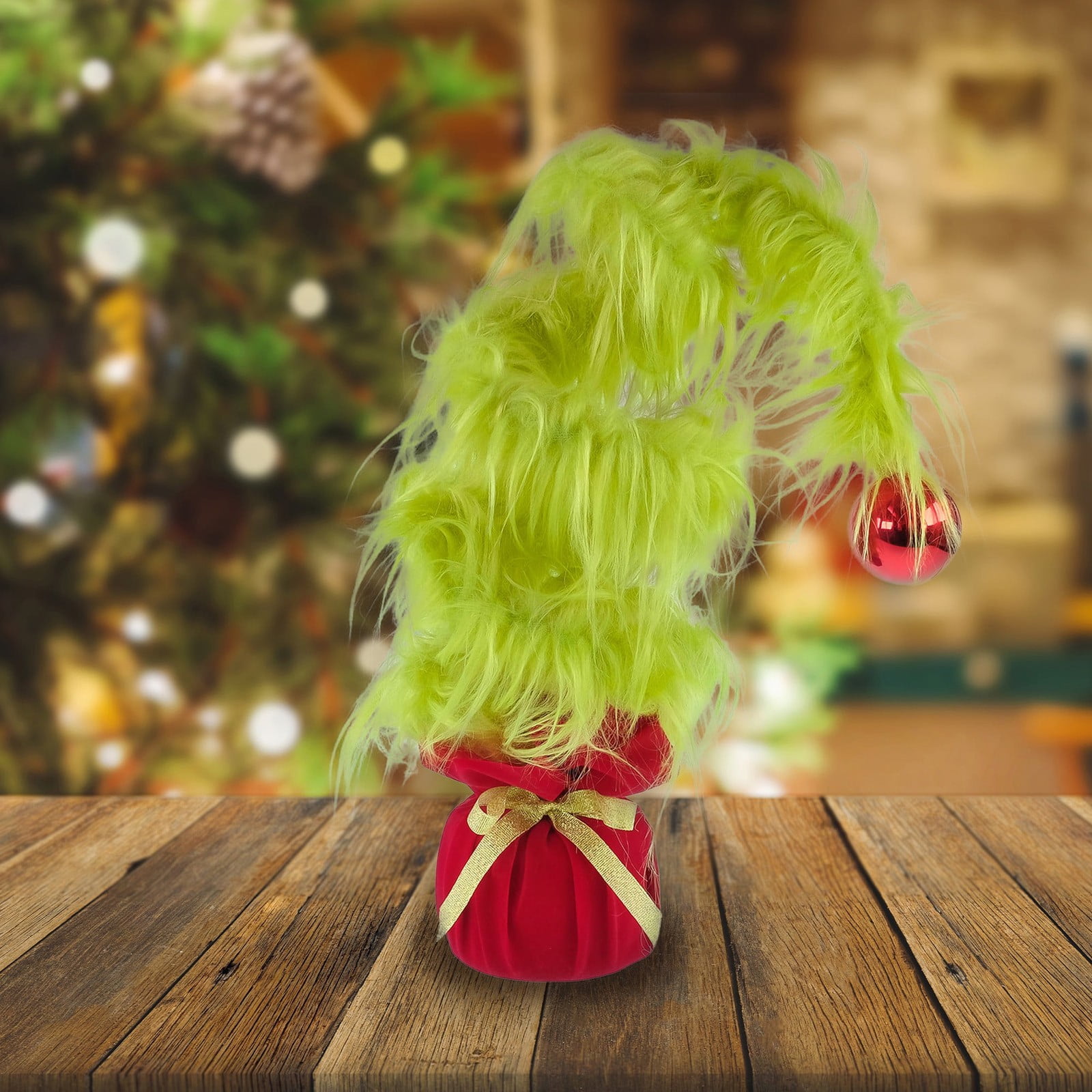 Cyinyin 14 Inch Grinch Furry Christmas Tree, Furry Christmas ...