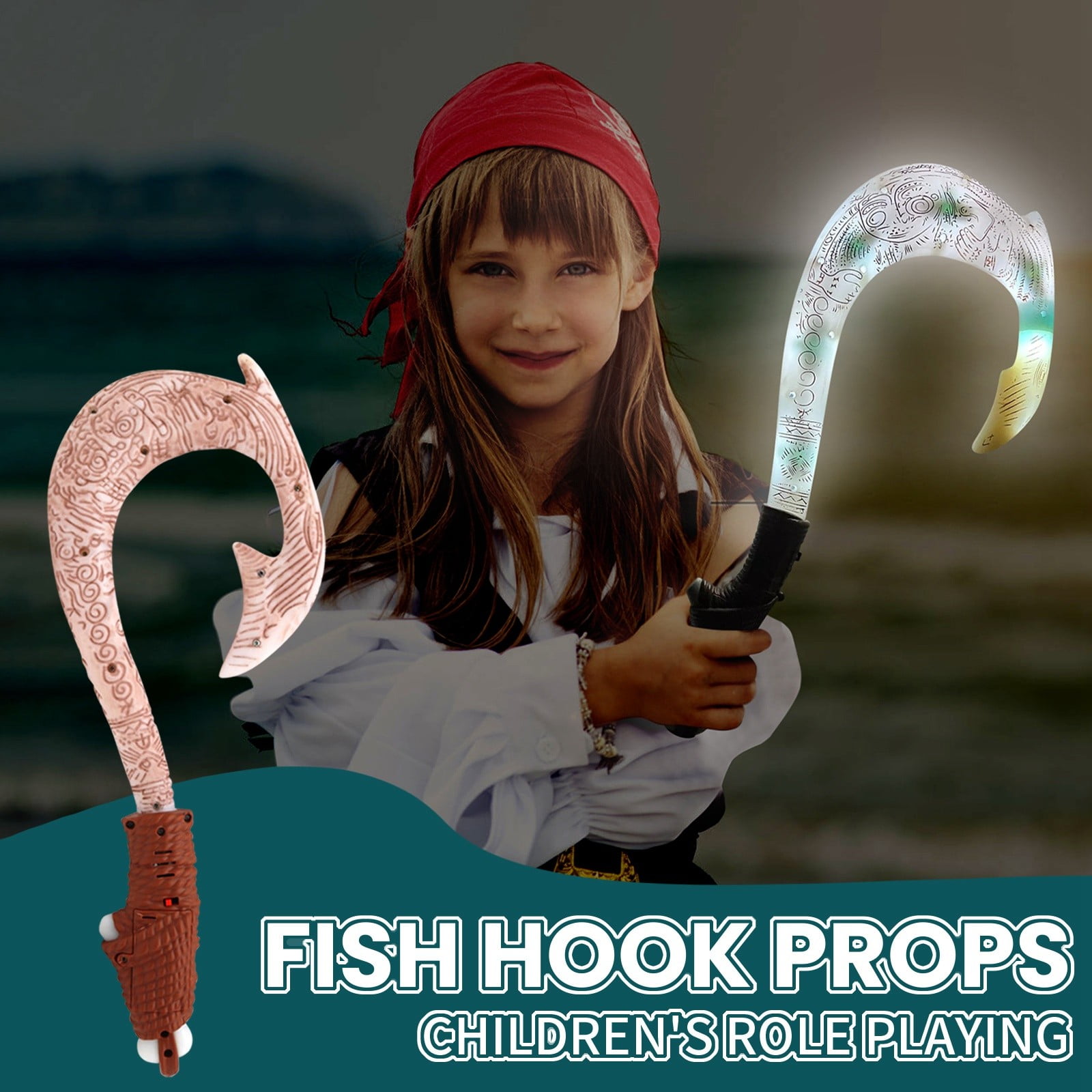 Cyinyin 16.7 INCH Moana 2 Maui Fish Hook Light Up Toy, Novelty Glowing ...