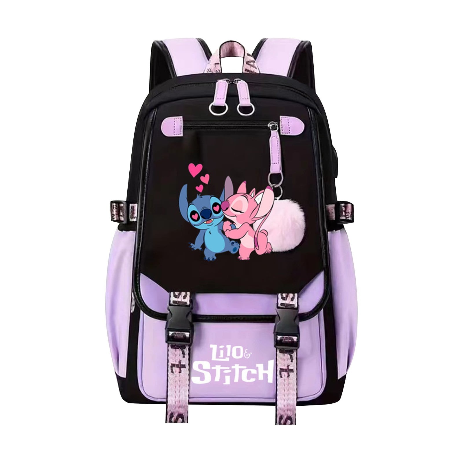 Cyinyin 17.3 INCH Charming Cartoon Stitch Laptop Backpack, Spacious and Chic School Bag, Stitch ...