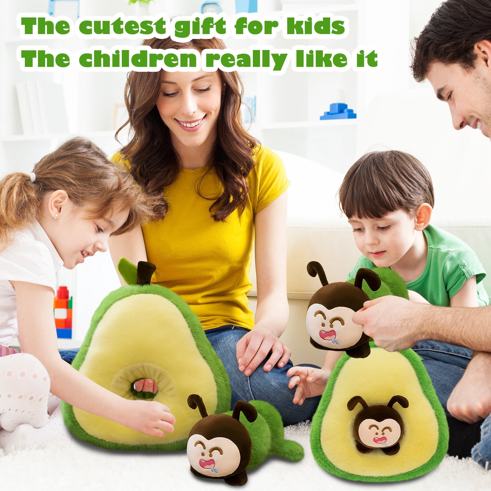 Cyinyin 19.7 INCH Cute Avocado Caterpillar Plush Doll, Lovely Avocado ...