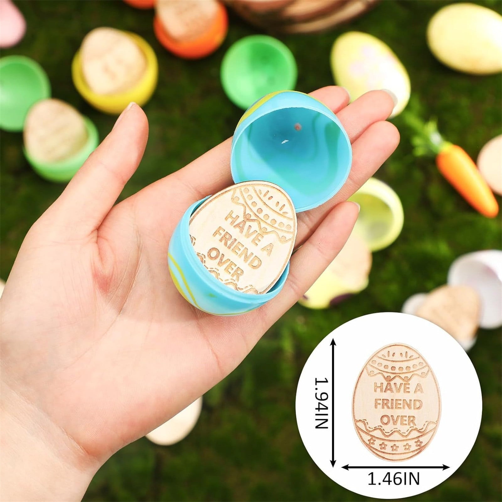Cyinyin 2 INCH Easter Kids Reward Bunny Tokens,Easter Egg Tokens,Wooden ...