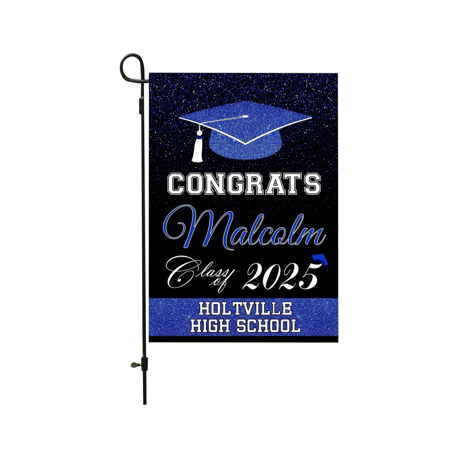 Cyinyin 2 Pcs 2025 Graduation Decorations, Graduation Garden Flag Garden Flag 12x18 Double Sided ...