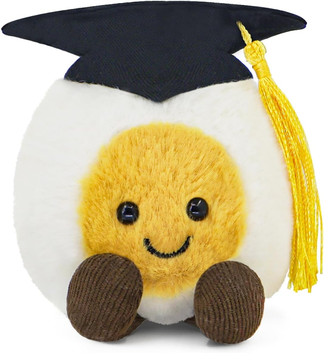 Cyinyin 2025 Graduation Cap Boiled Egg Plush Toy, Cute Doctoral Hat Egg ...
