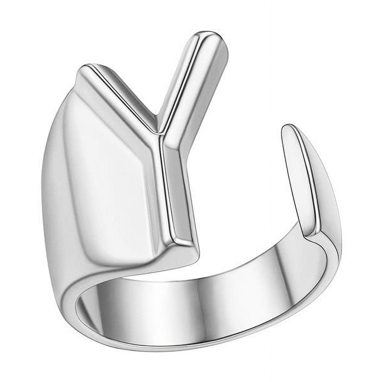 Cyinyin 26 English Letters Open Ring Creative Adjustable Ring Bracelet ...