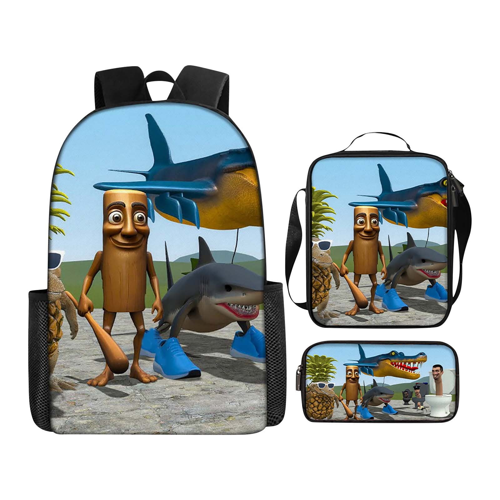 Cyinyin 3 PCS AI Italian Brainrot Animals Backpack Set, Simple Modern ...