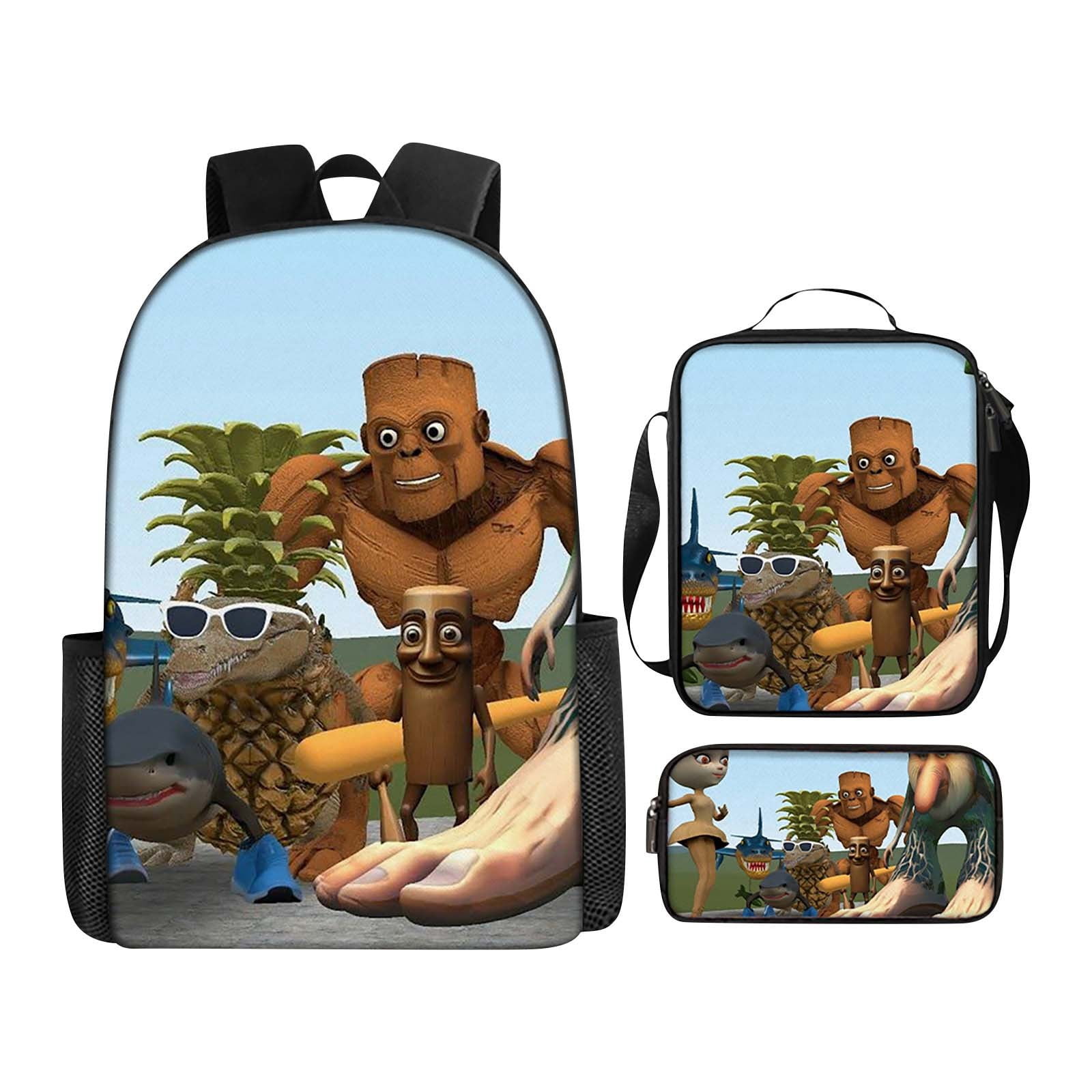 Cyinyin 3 PCS AI Italian Brainrot Animals Backpack Set, Simple Modern ...